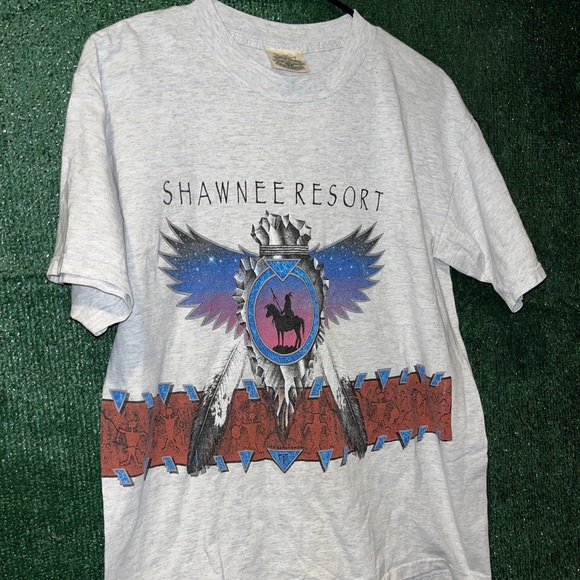 Vintage | Shirts | Vintage 9s Shawnee Resort Native American Shirt M Fred Harvey Nature Poconos ...